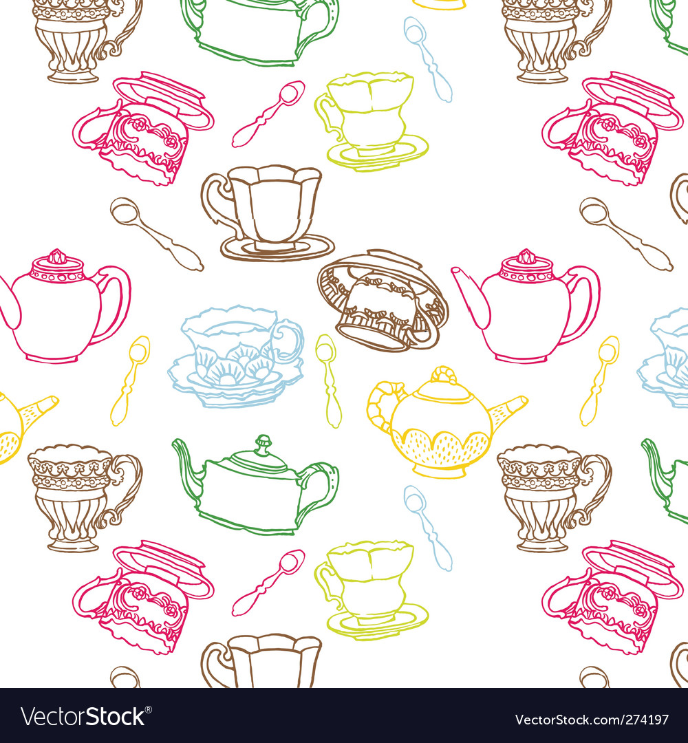 Teapot seamless Royalty Free Vector Image - VectorStock Teapot seamless Royalty Free Vector Image - VectorStock
