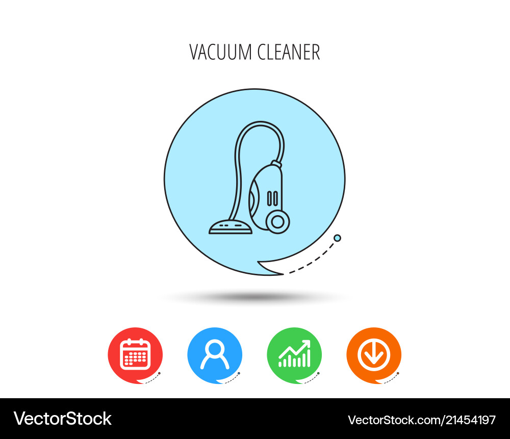 Vacuum cleaner icon housework device sign Vector Image