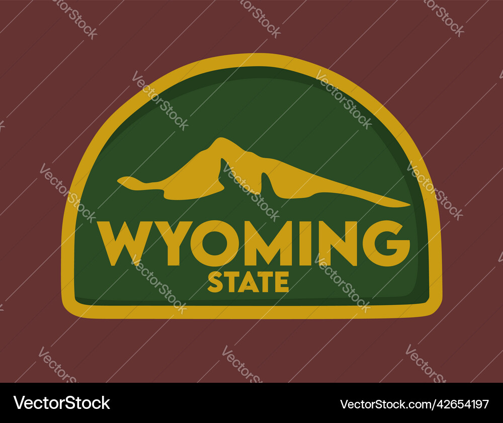 Wyoming state on a green background Royalty Free Vector