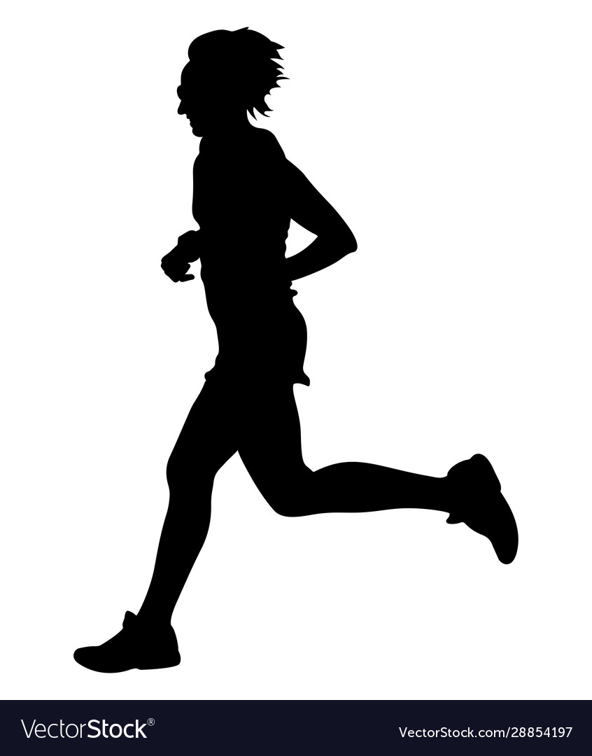 Young woman runner running Royalty Free Vector Image