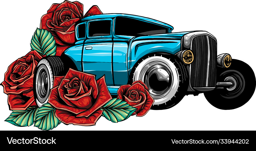 Cartoon retro hot rod design Royalty Free Vector Image