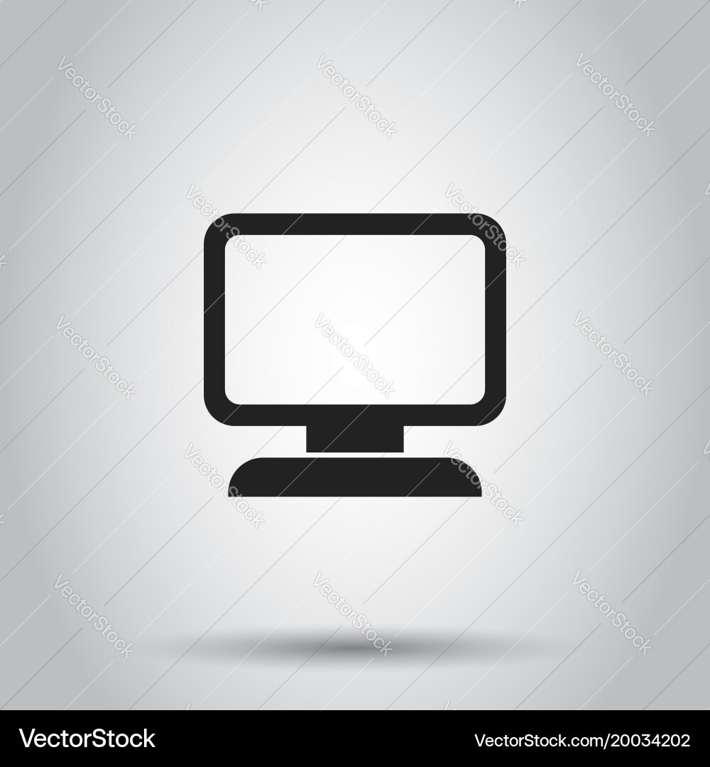 Computer monitor icon on isolated background Vector Image