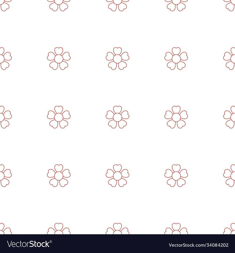 Flower icon pattern seamless white background Vector Image