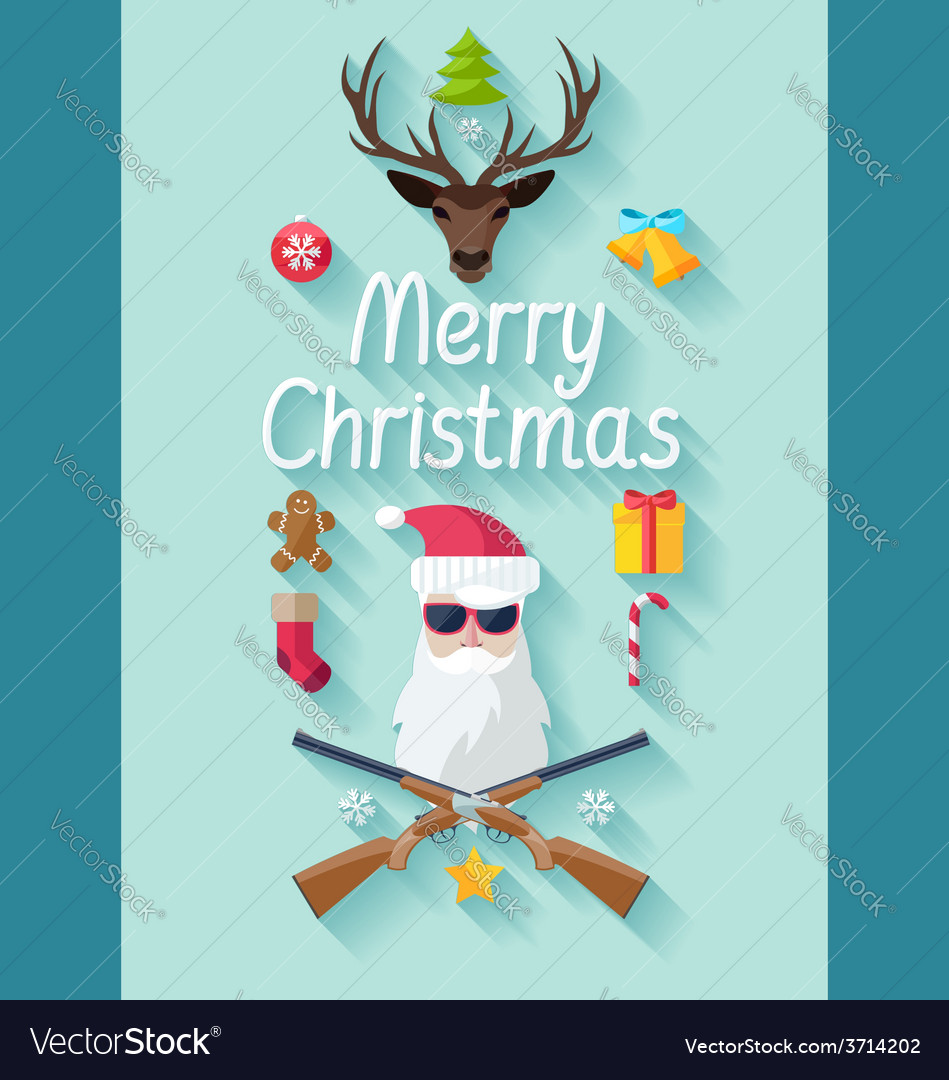Funny Christmas poster Royalty Free Vector Image