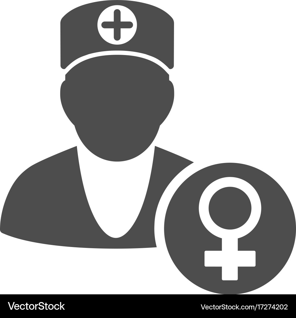Gynecology doctor flat icon Royalty Free Vector Image