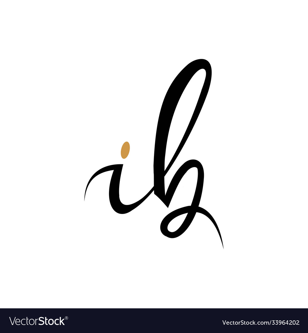 Initial letter ib logo or bi logo design Vector Image