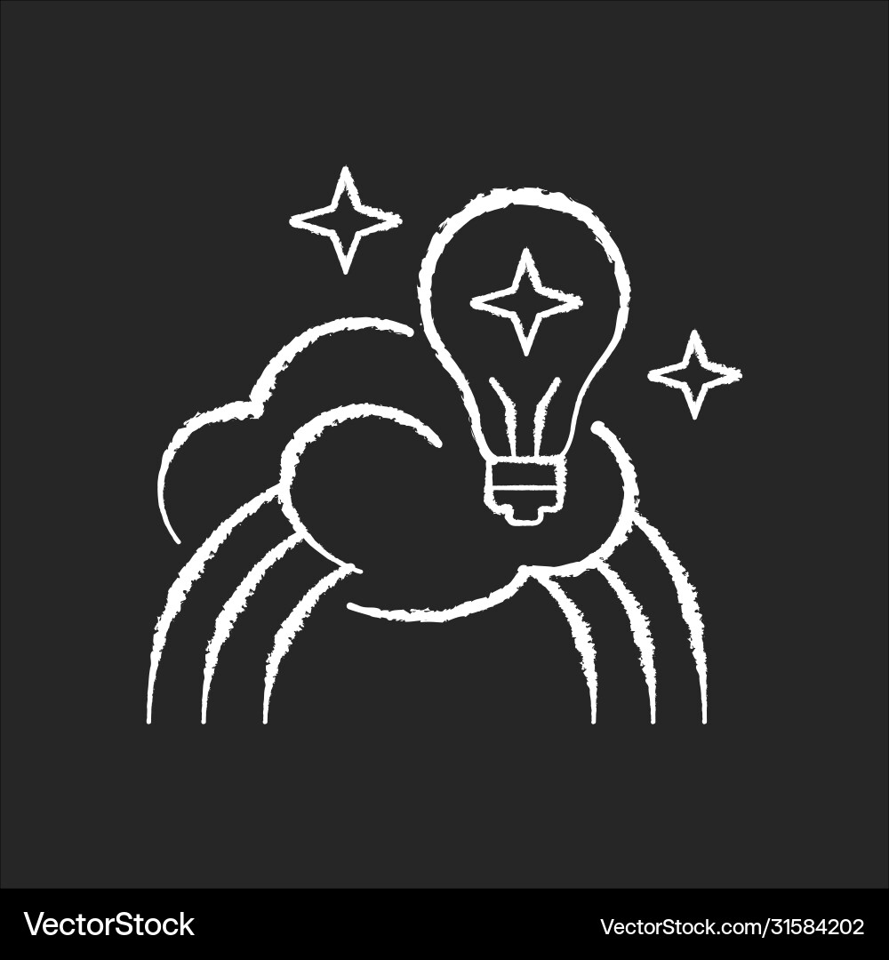 Inspiration chalk white icon on black background Vector Image