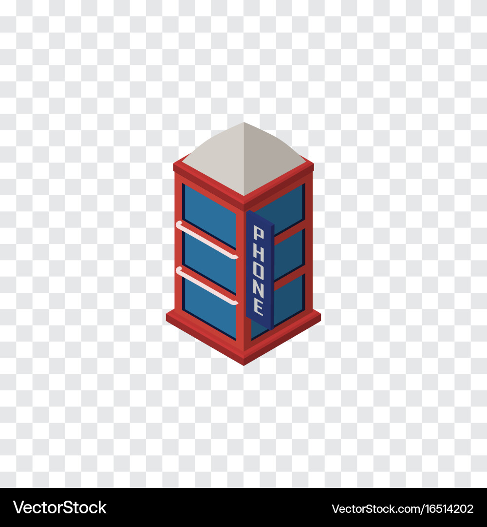 Isolated telephone booth isometric phone box Vector Image