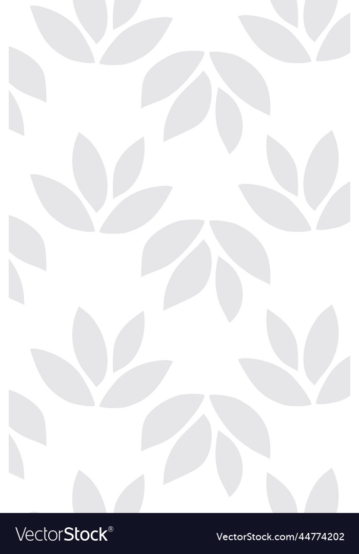 Light gray seamless leaf patterned background Vector Image
