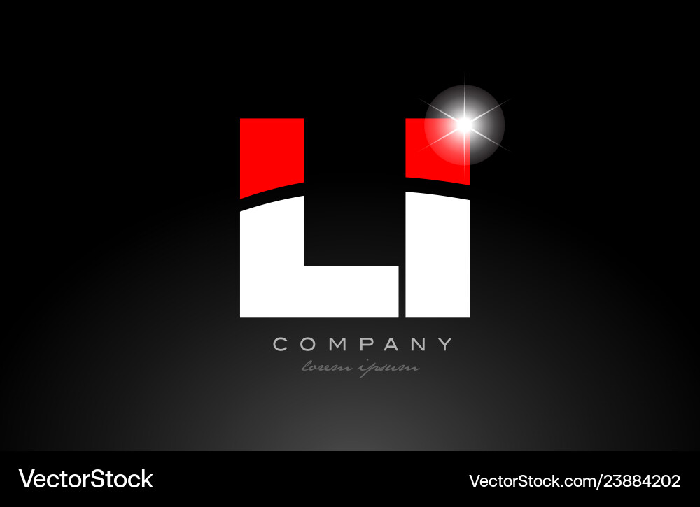 Red white color letter combination li l i Vector Image