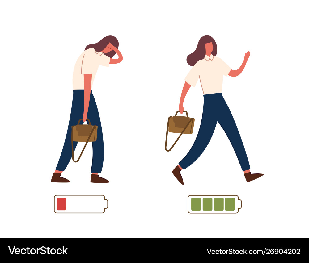 Set happy and unhappy female office workers Vector Image