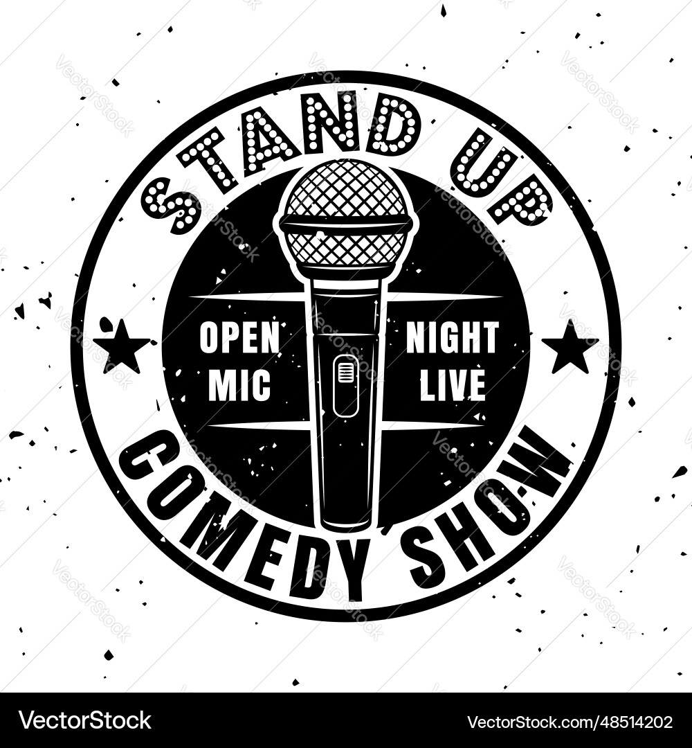 Stand up comedy show emblem badge label Royalty Free Vector