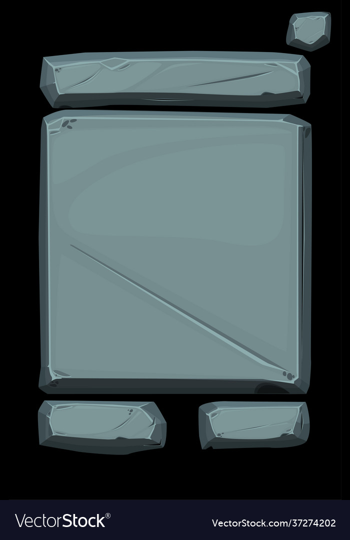 Stone banner panel old gray user interface Vector Image