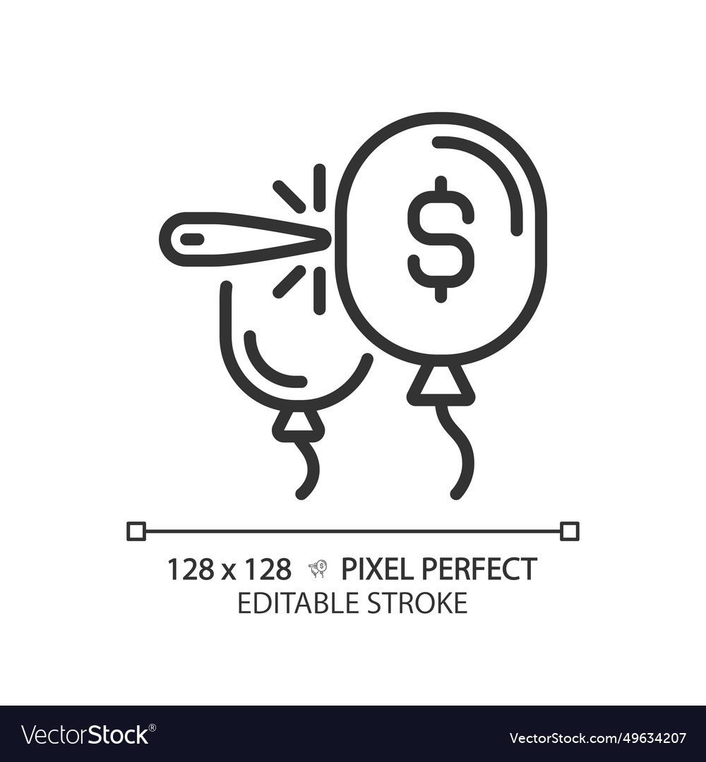 2d thin linear pixel perfect simple black bubble Vector Image