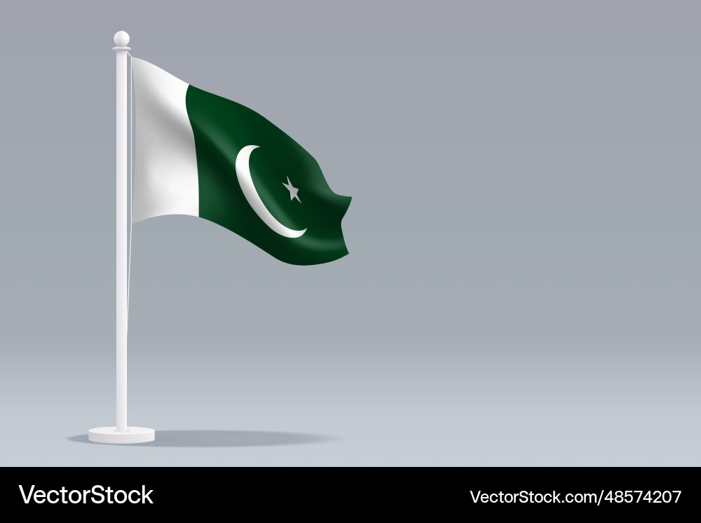 3d realistic national pakistan flag isolated Vector Image