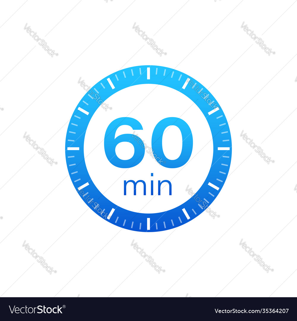 60 minutes stopwatch icon Royalty Free Vector Image 60 minutes stopwatch icon Royalty Free Vector Image