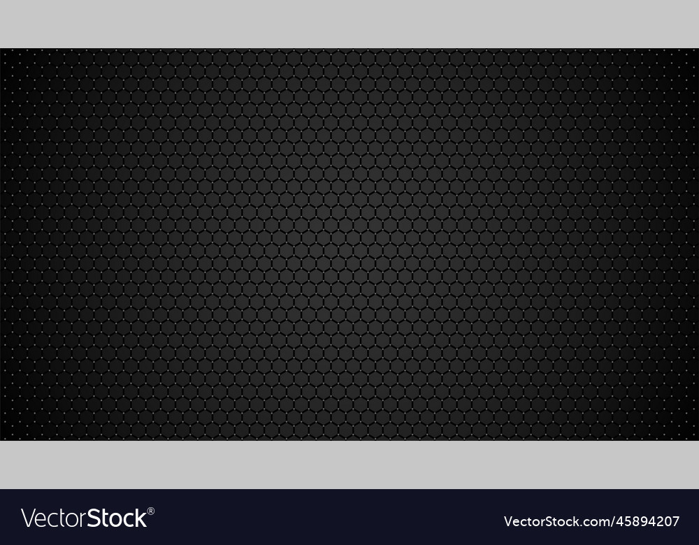 Abstract black background grey hexagon pattern Vector Image