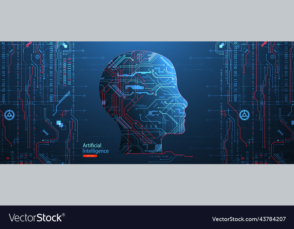 Artificial intelligence concept technology Vector Image