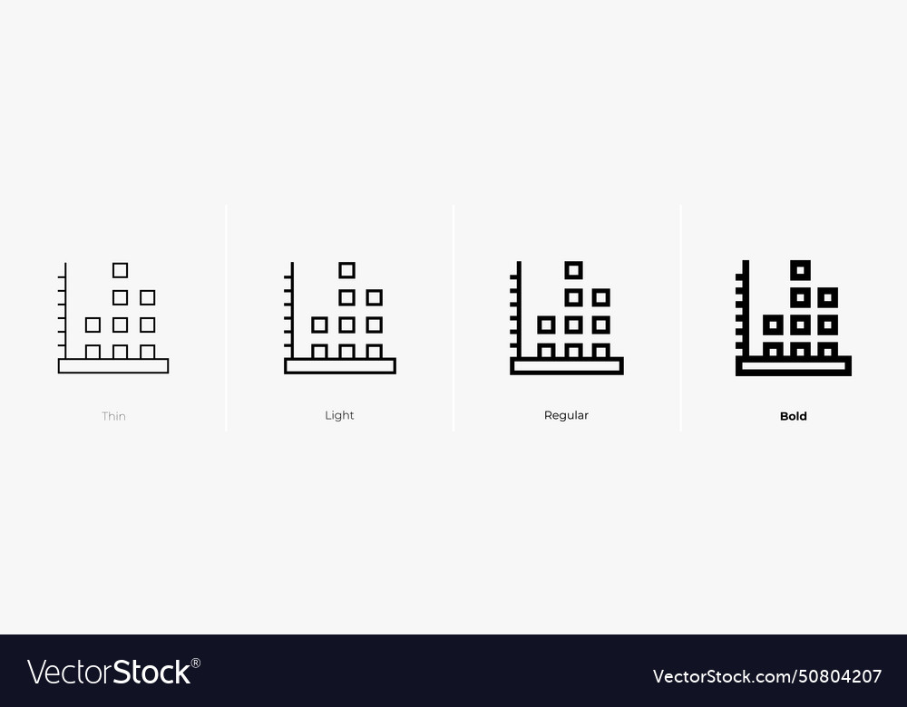 Bar graph icon thin light regular and bold style Vector Image
