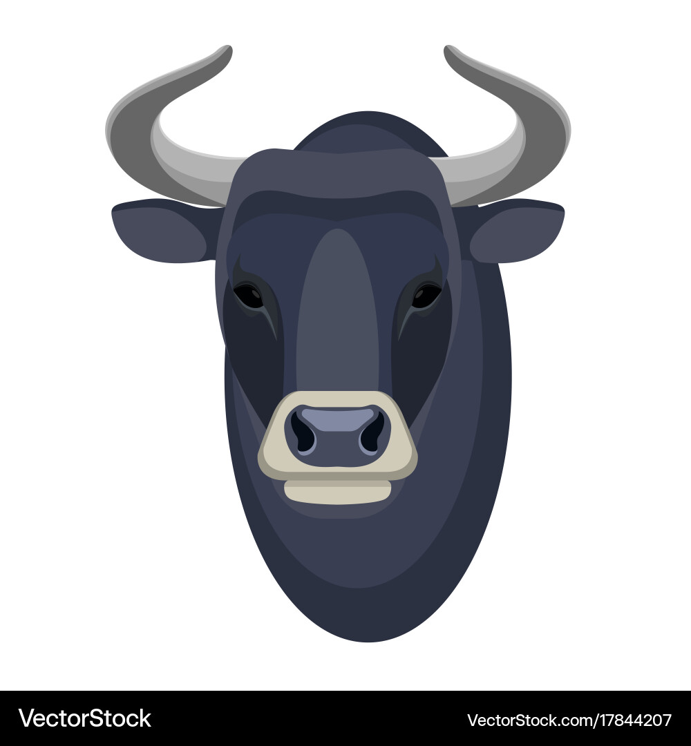 Bull head realistic icon muscular and aggressive Vector Image