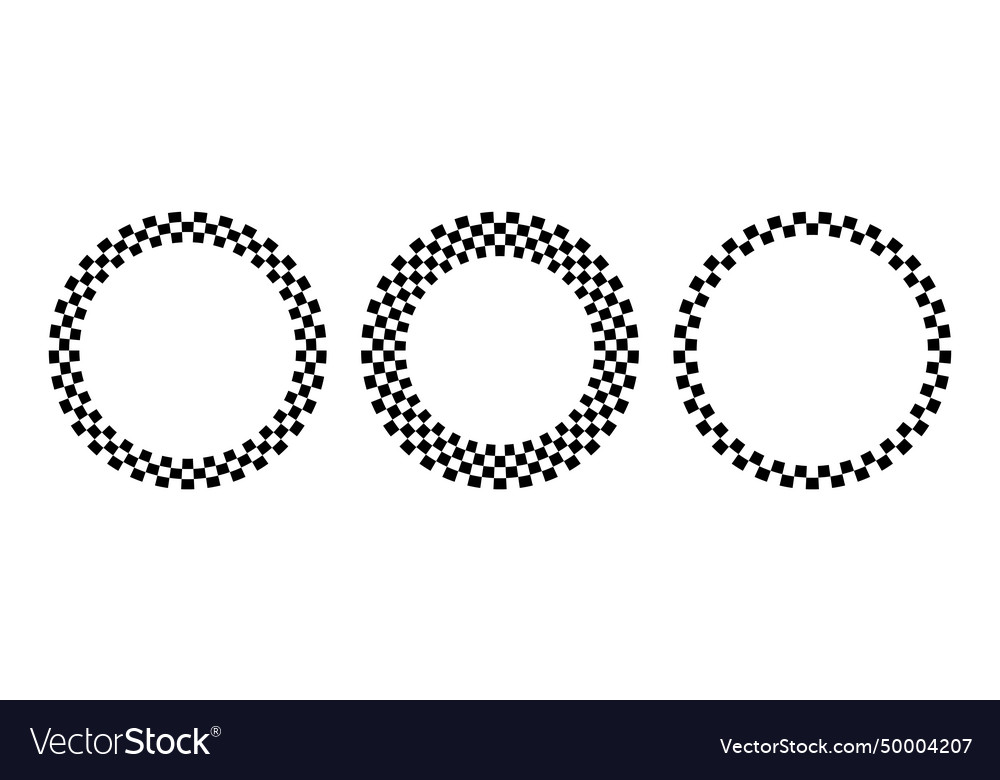 Circle checker frames round chess borders Vector Image