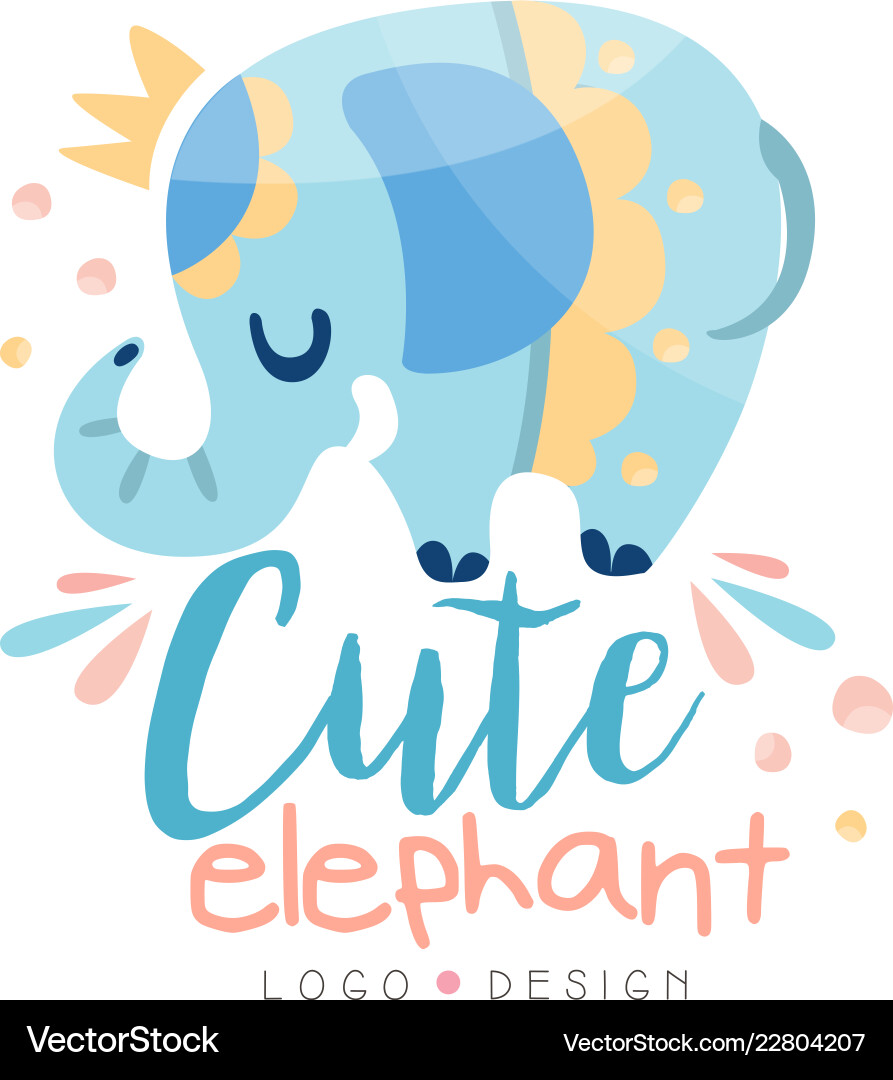 Cute elephant logo design emblem can be used Vector Image