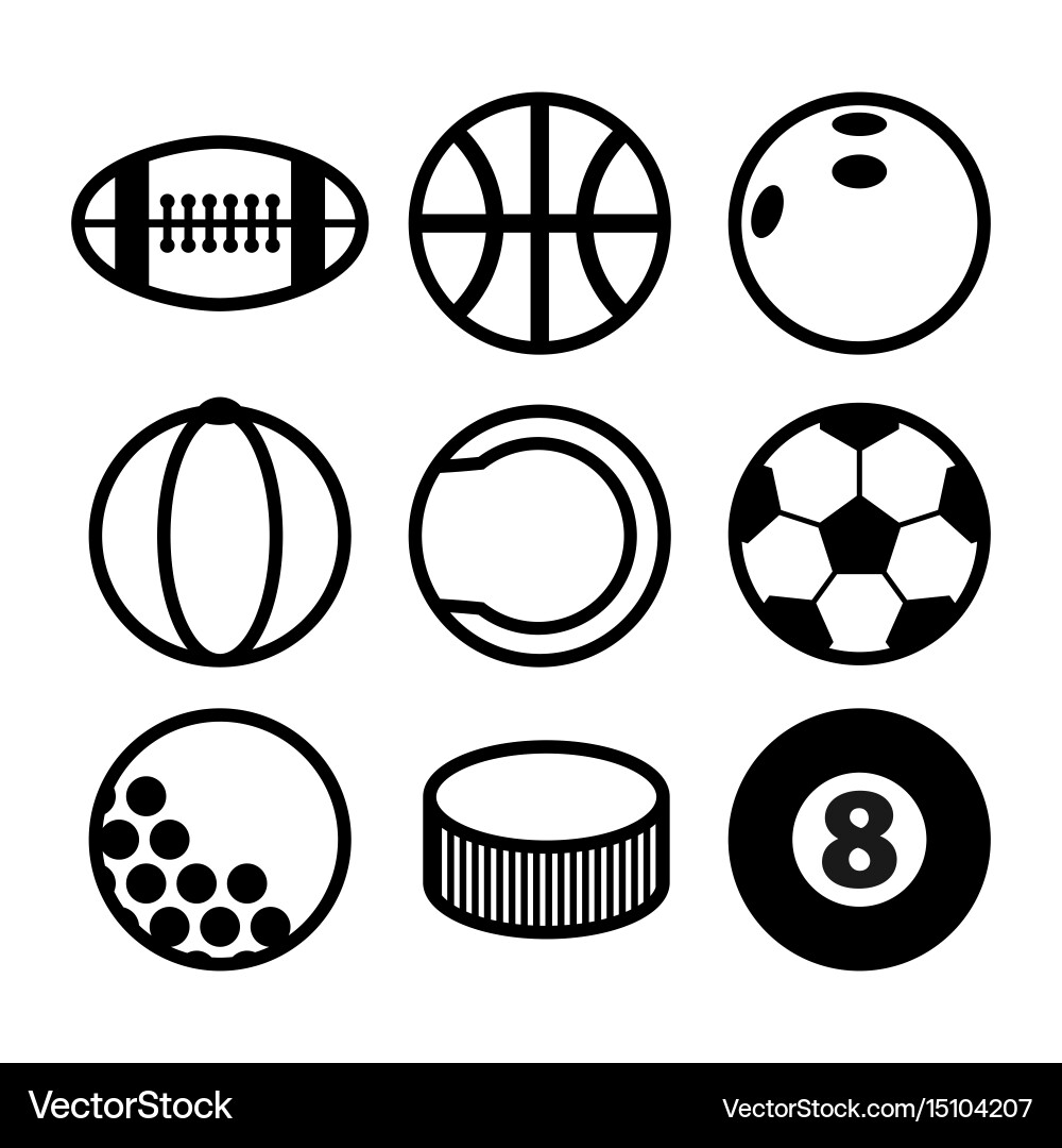 Flat and round sport icons Royalty Free Vector Image