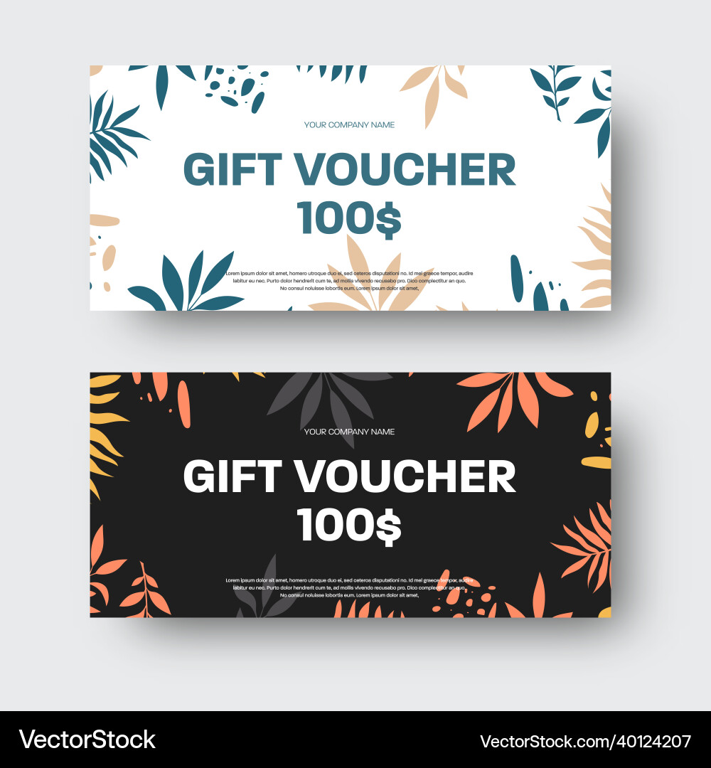 Gift voucher template with place for text brand Vector Image