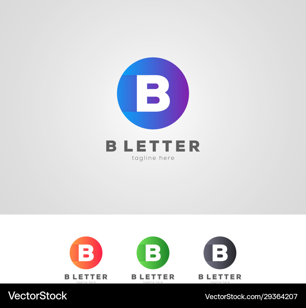 Gradient b letter logo design template Royalty Free Vector