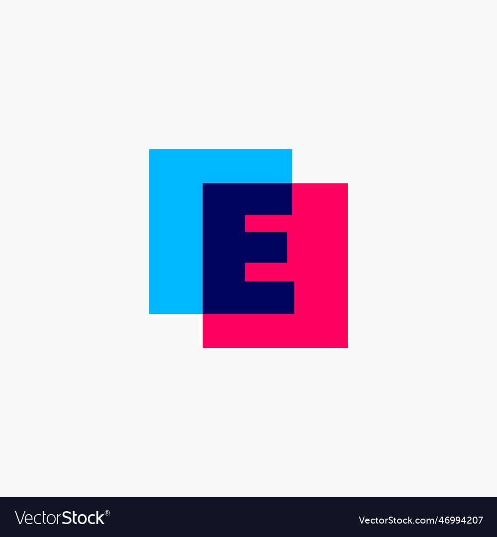 Letter e lettermark initial multiply overlapping Vector Image