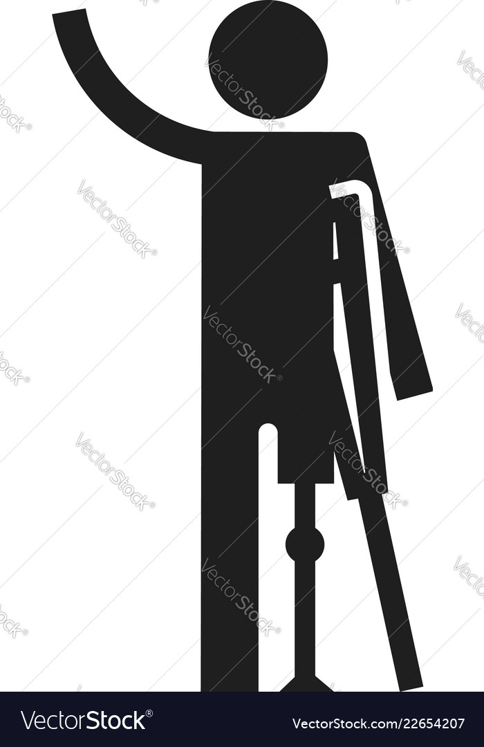 Man Prosthesis Leg Icon Simple Style Royalty Free Vector