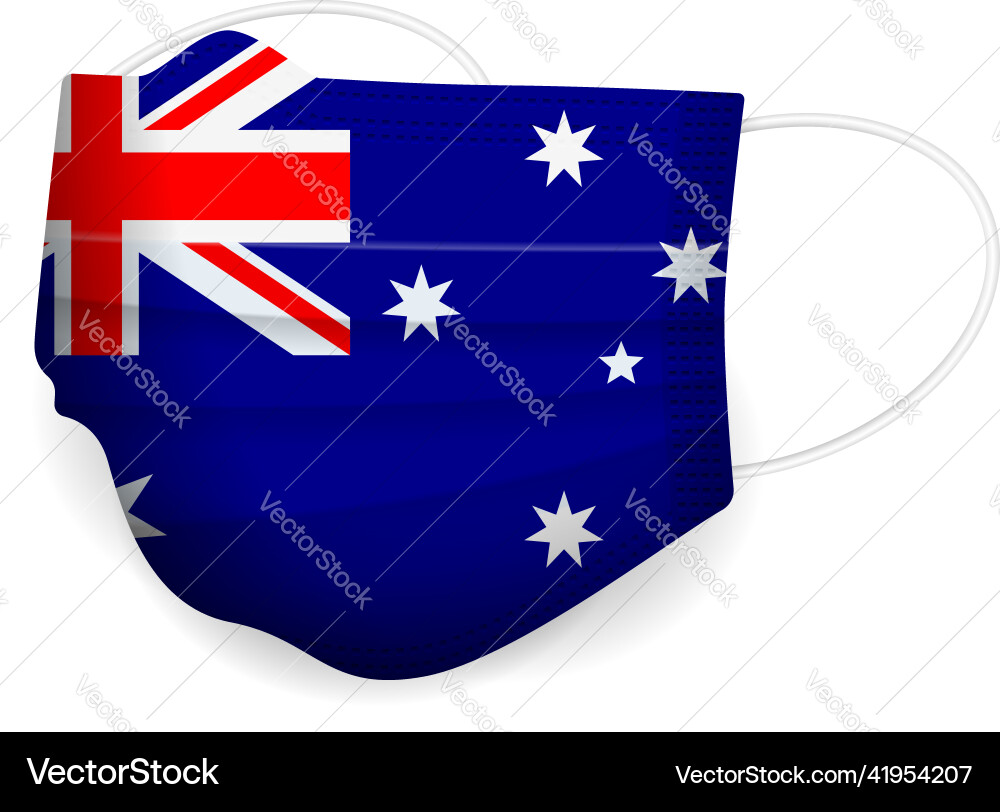Medical mask australia flag Royalty Free Vector Image