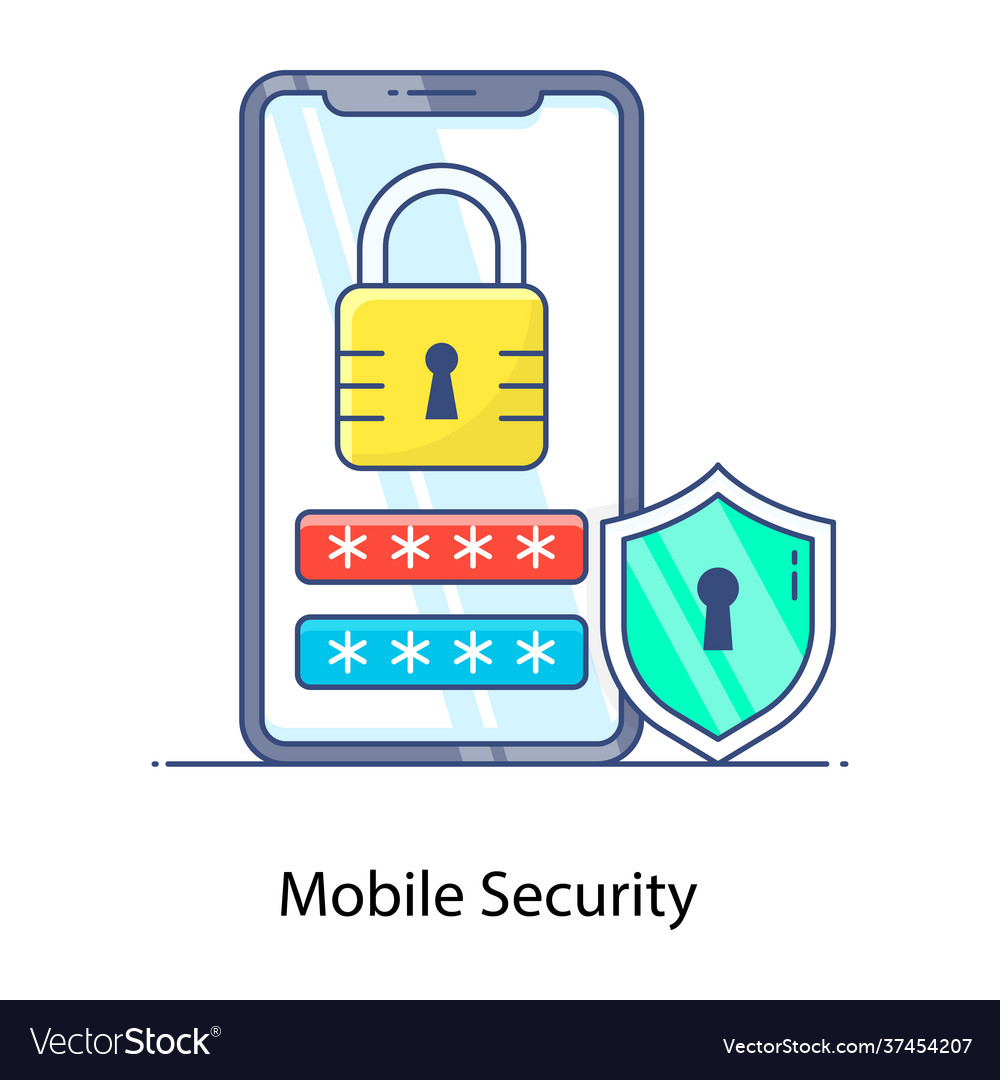 Mobile security Royalty Free Vector Image - VectorStock
