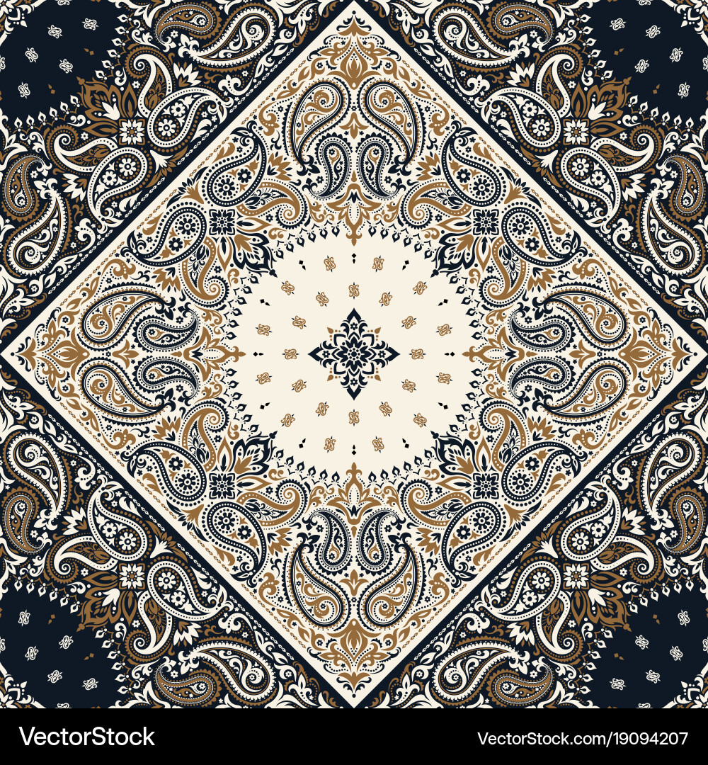 Paisley bandana print Royalty Free Vector Image