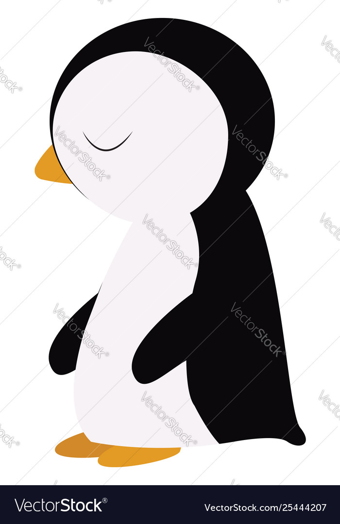 Penguin on clouds or color Royalty Free Vector Image