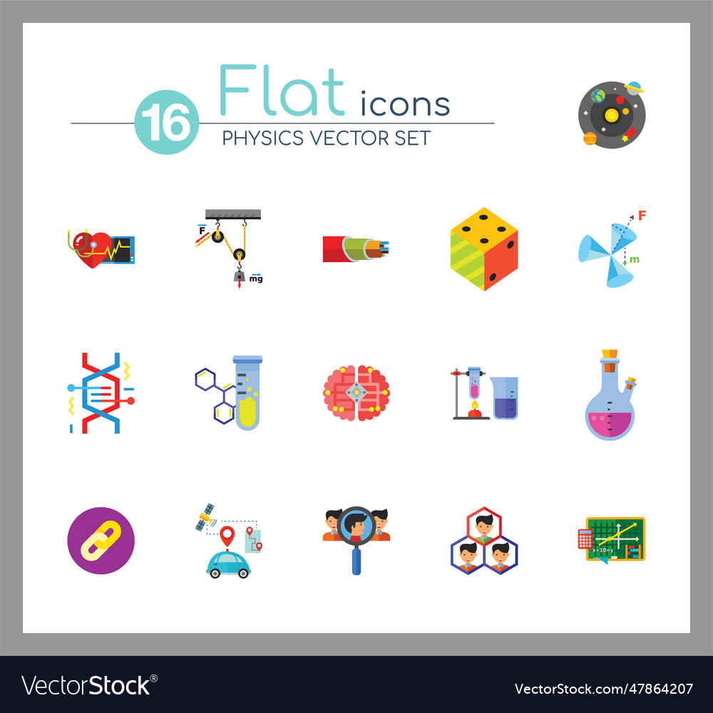 Physics icon set Royalty Free Vector Image - VectorStock