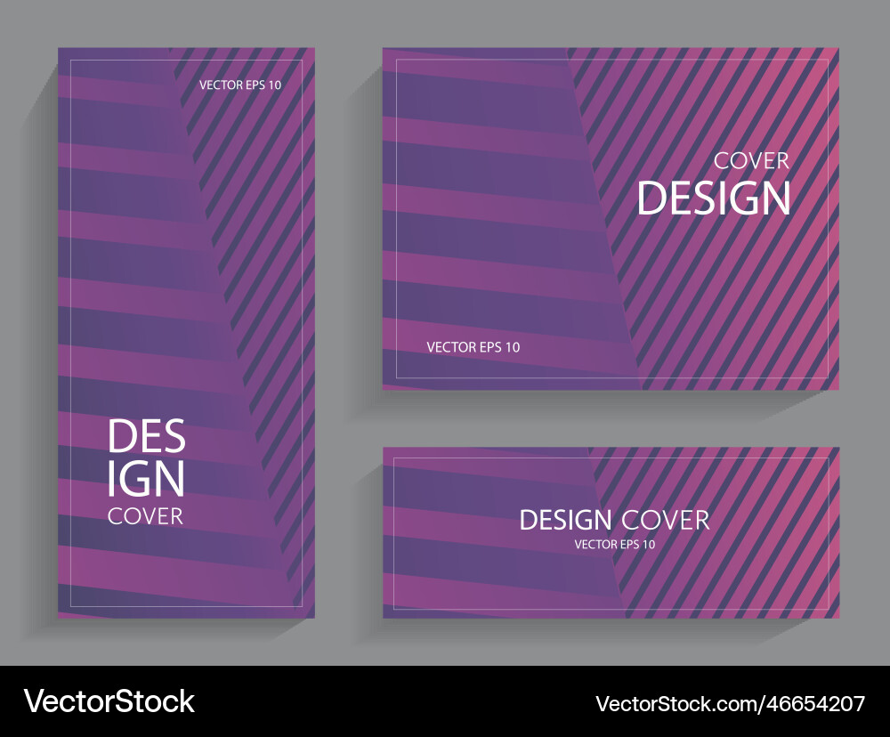Set of booklets with geometric lines Royalty Free Vector