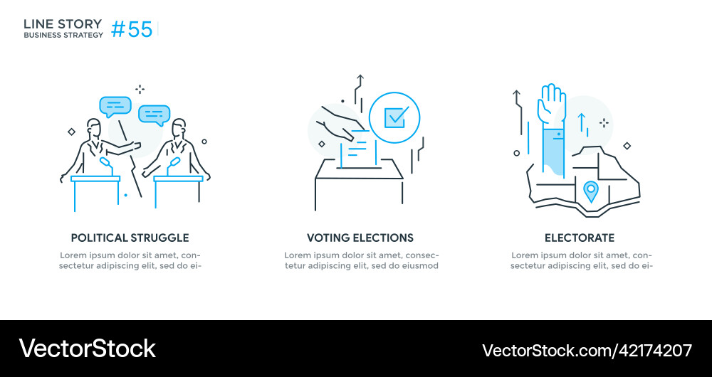 Set of icons elections voting Royalty Free Vector Image