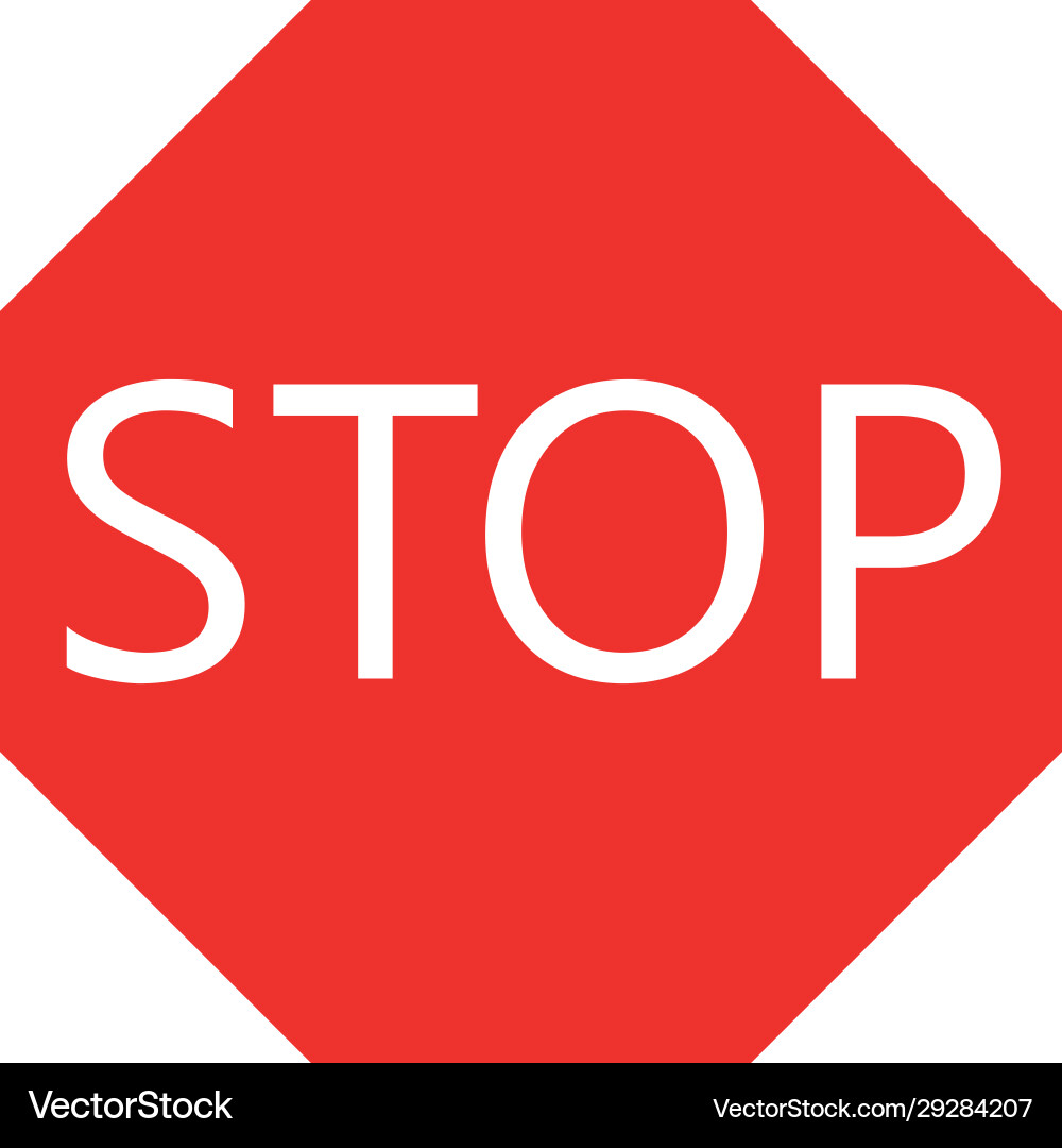 Stop traffic sign red octagon with white Vector Image