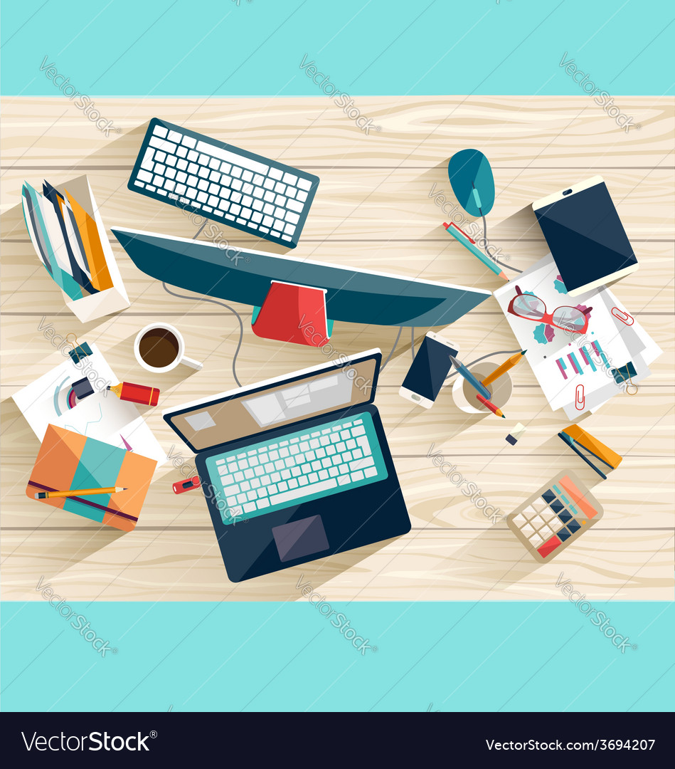 Workplace concept Royalty Free Vector Image - VectorStock