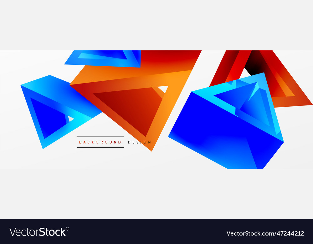 3d triangle abstract background basic shape Vector Image