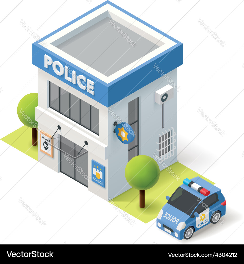 Isometric police department Royalty Free Vector Image