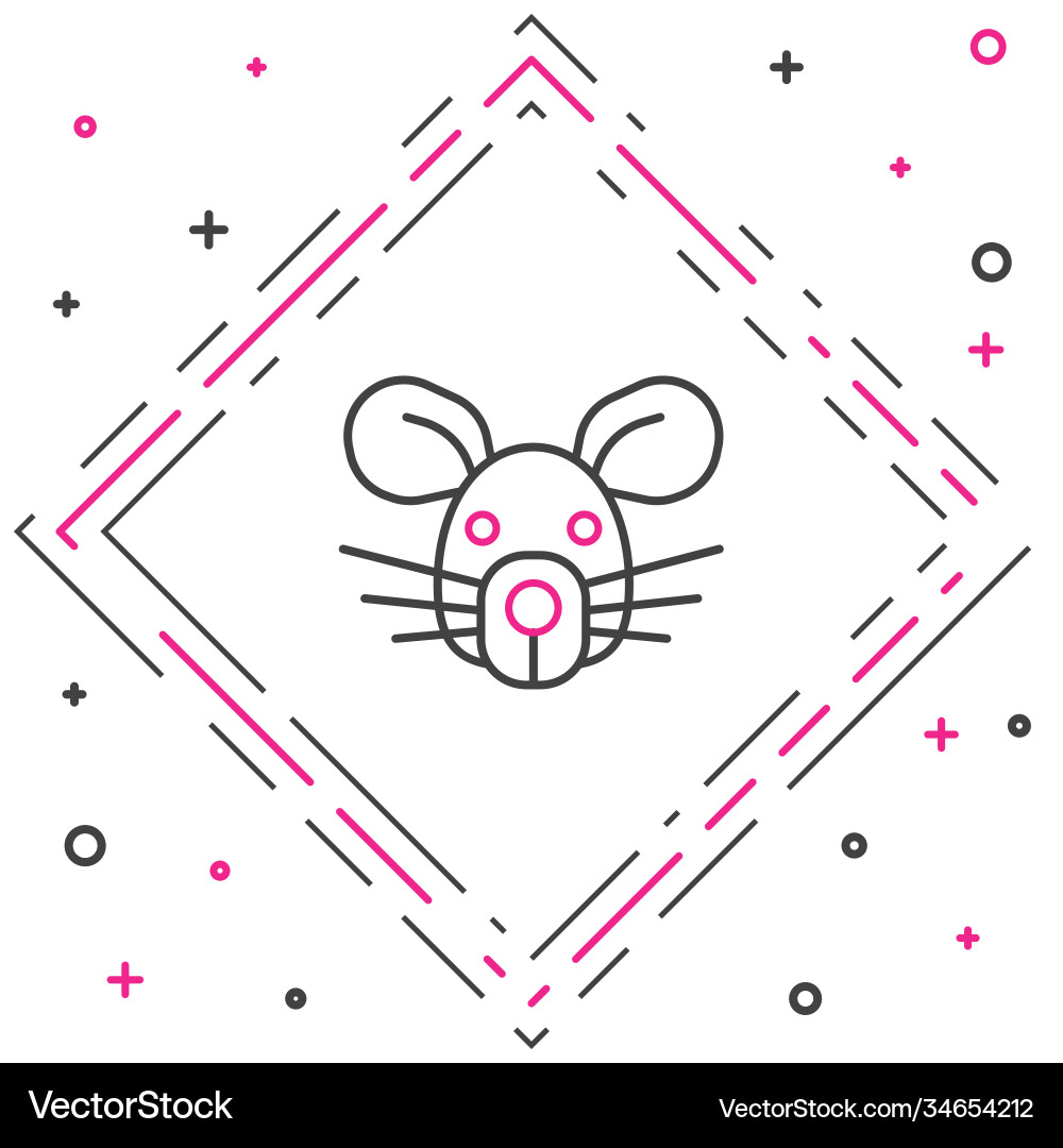Line rat head icon isolated on white background Vector Image