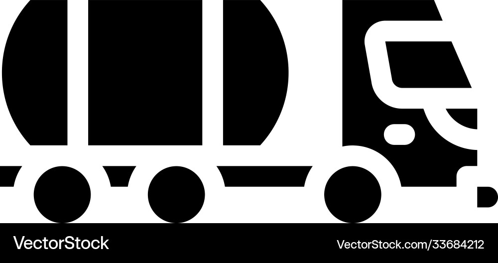 Liquid transportation truck glyph icon Royalty Free Vector