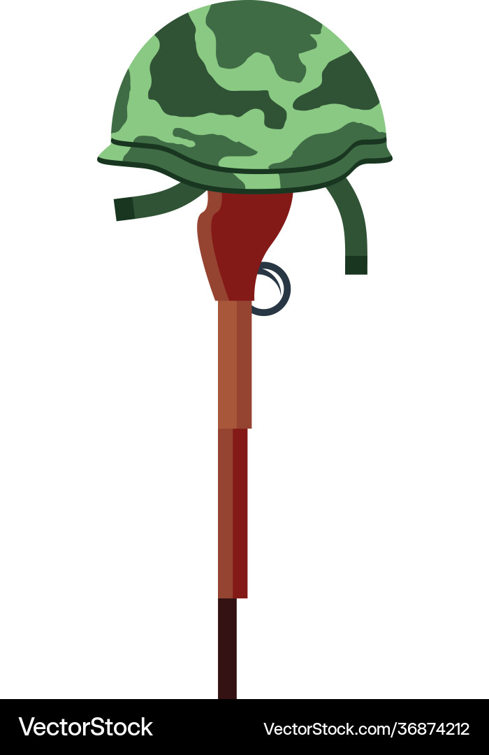 Military helmet rifle Royalty Free Vector Image