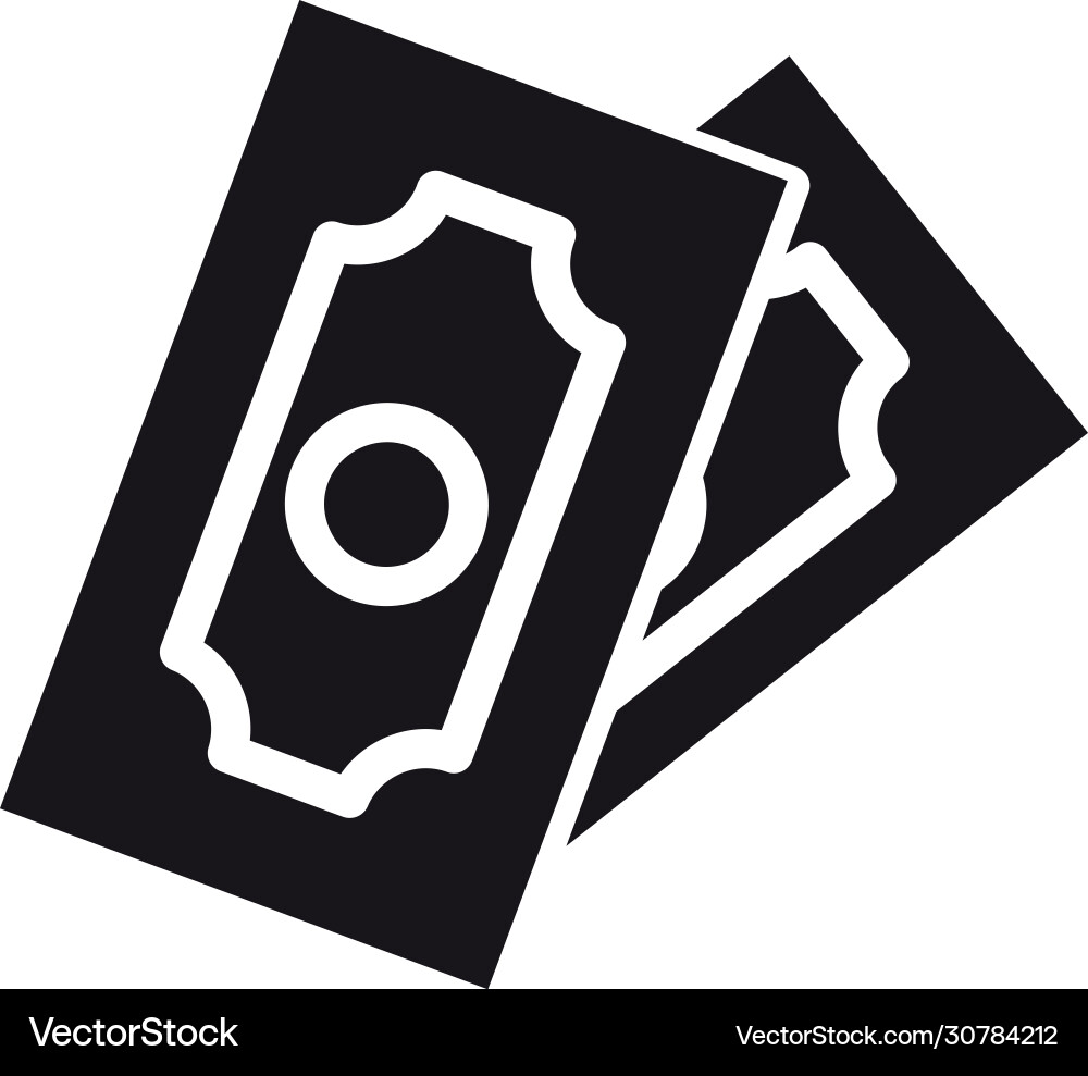 Money bills icon silhouette style Royalty Free Vector Image