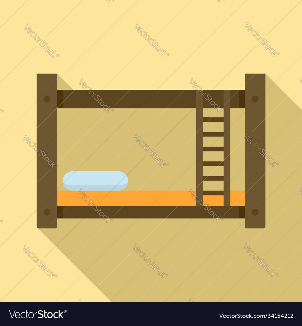Room Bunk Bed Icon Flat Style Royalty Free Vector Image