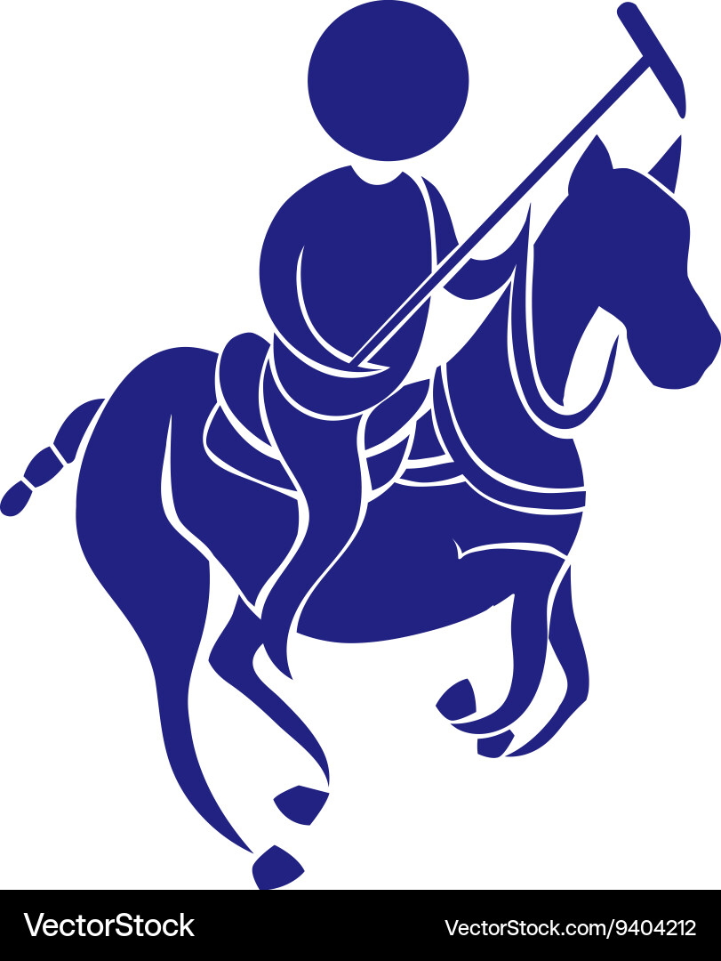Sport icon for polo in blue Royalty Free Vector Image