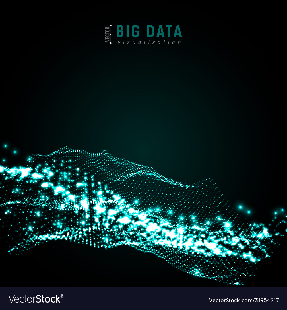 Abstract 3d Big Data Visualization Tangled Vector Image