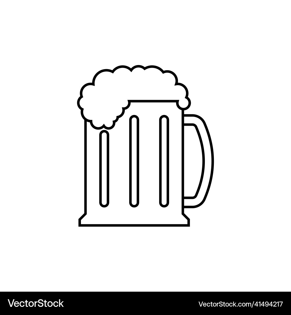 Beer mug outline icon linear style sign Royalty Free Vector